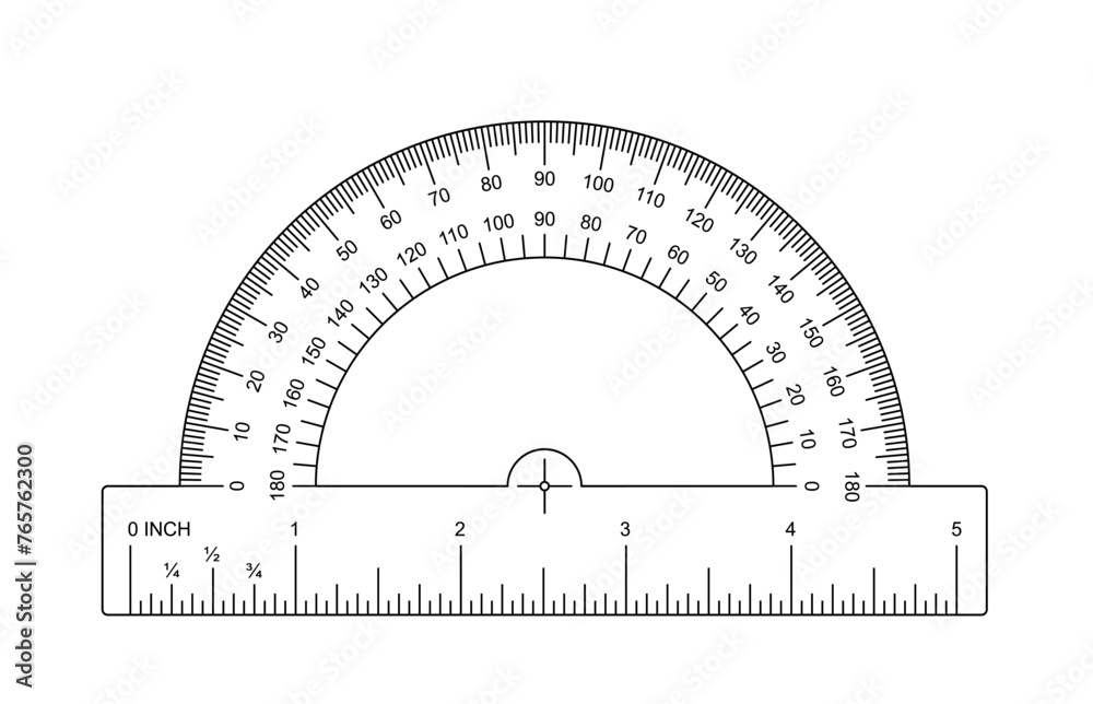 180 degree protractor, ruler or set square. protractor icon. Grids for ...
