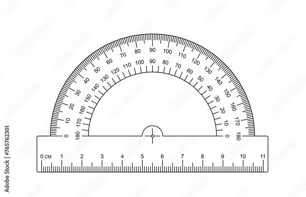 180 degree protractor, ruler or set square. protractor icon. Grids for ...