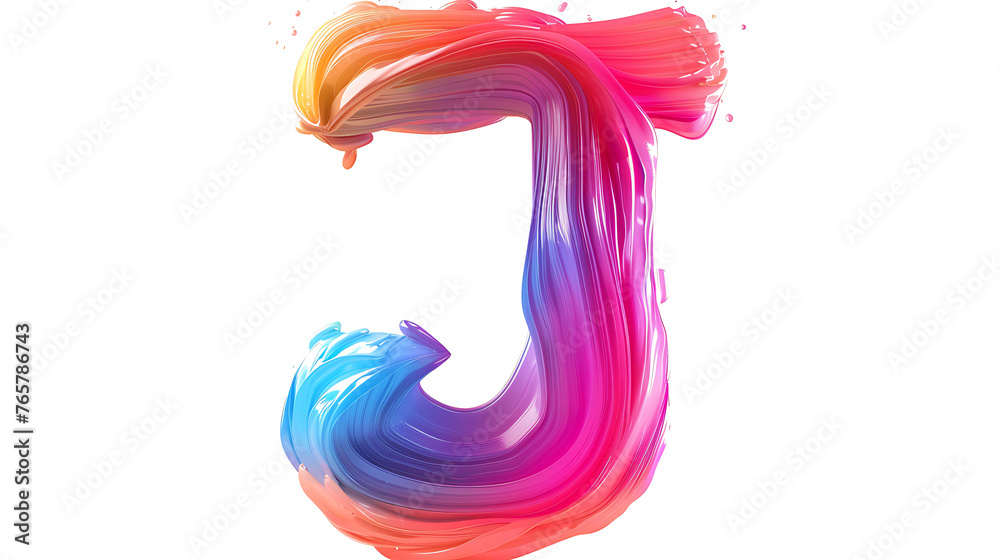 GRADIENT COLOR English letter J isolated over the Transparent ...