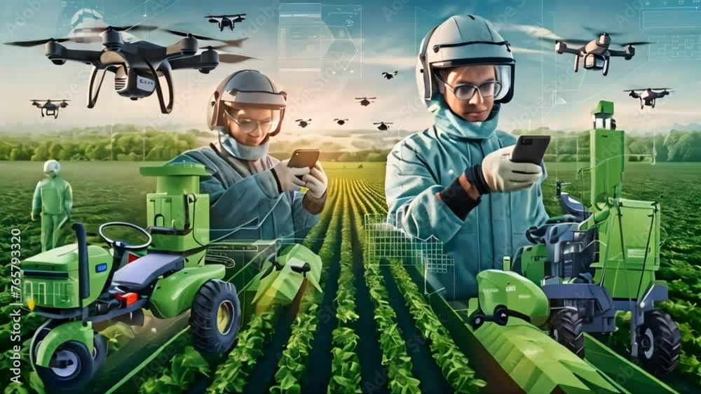 Modern cultivators using advanced technology for efficient farming ...