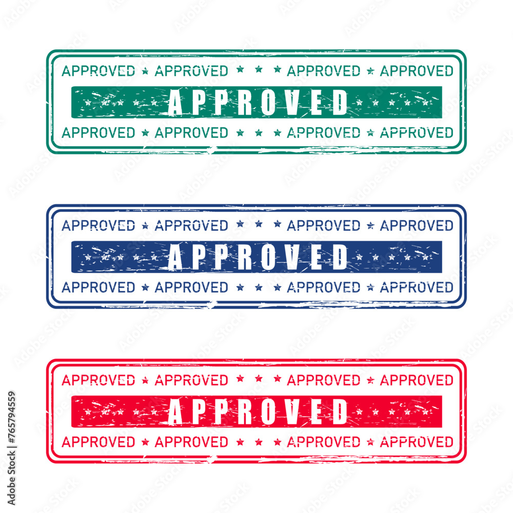 Approved. Set of icons on a transparent background. Stamp, imprint ...