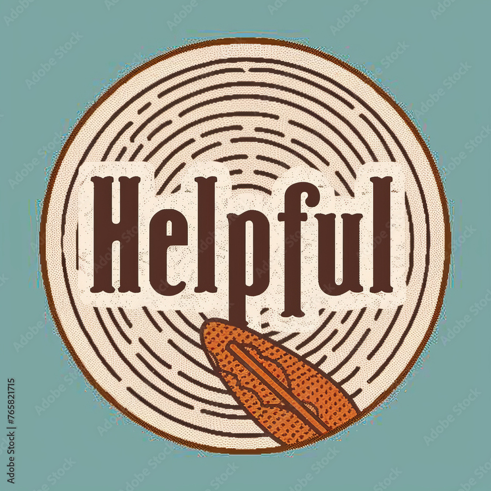 A rectangle with the word "Helpful" on a solid background is shown in ...