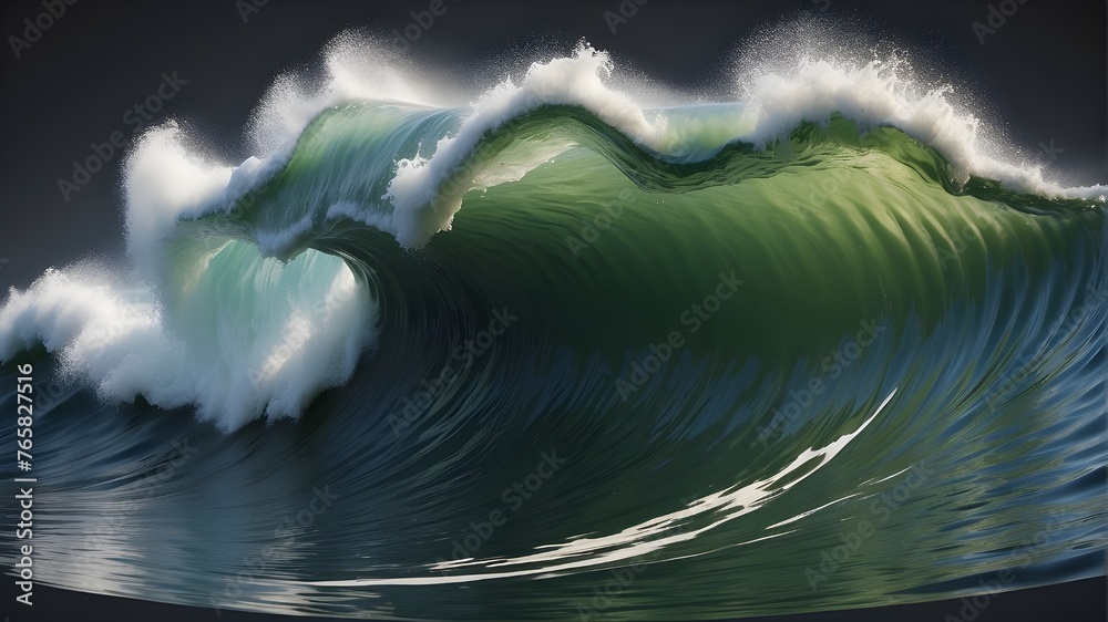 Luxurious waves with a dab of olive or motor oil. 3D model. luxurious ...