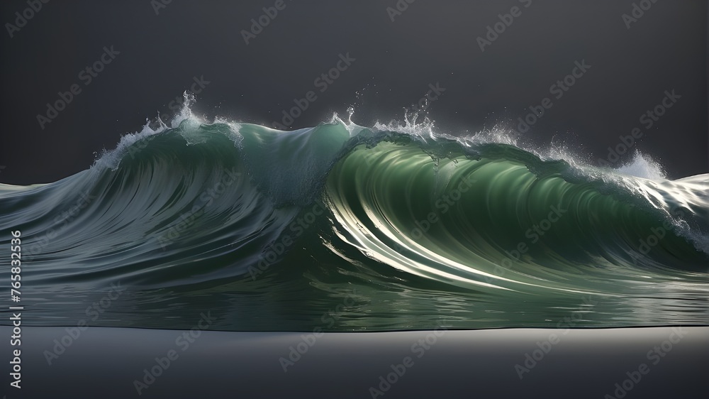 Luxurious waves with a dab of olive or motor oil. 3D model. luxurious ...