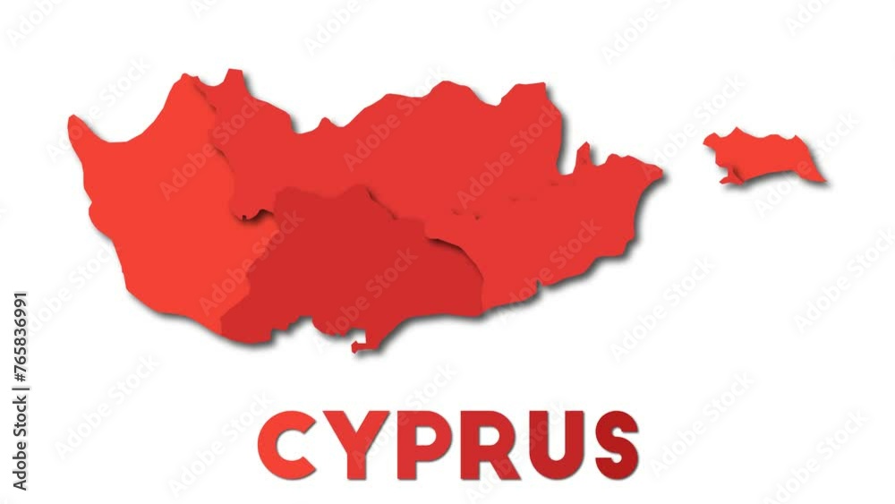 Cyprus map showing regions. Animated country map with title. 4k ...