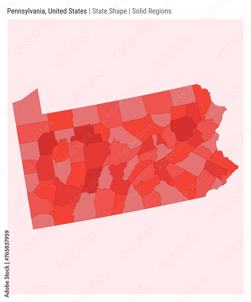 Pennsylvania, United States. Simple vector map. State shape. Solid ...