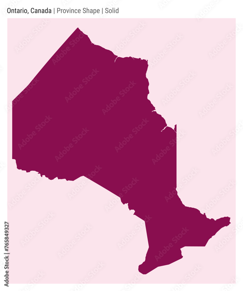 Ontario, Canada. Simple vector map. Province shape. Solid style. Border ...
