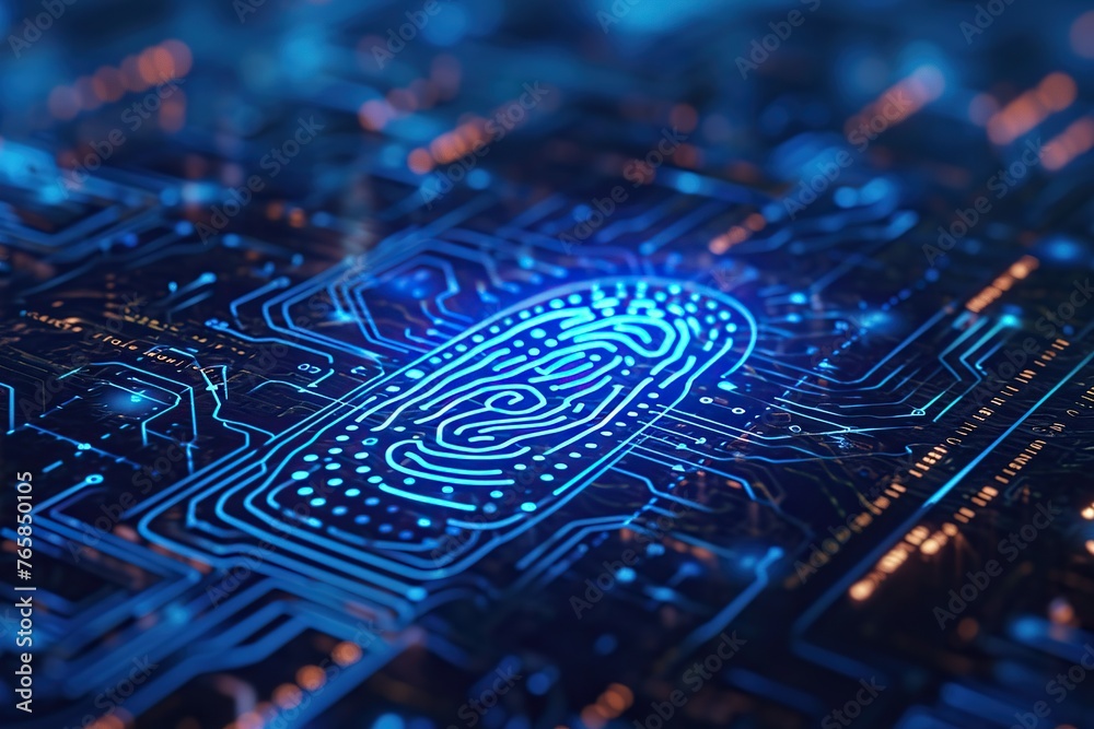 Blueprint with binary code patterns forming the outline of a ... Blueprint with binary code patterns forming the outline of a ...