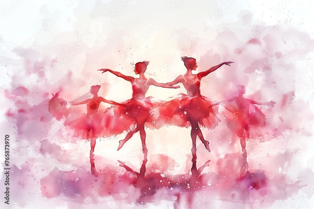 Ballet dancers gracefully perform a dance, showcasing exquisite ...