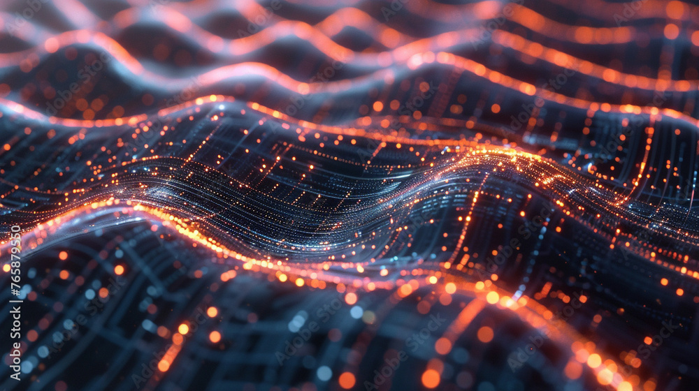 An AI core with matrix inspired glowing lines and circuits showcasing ...