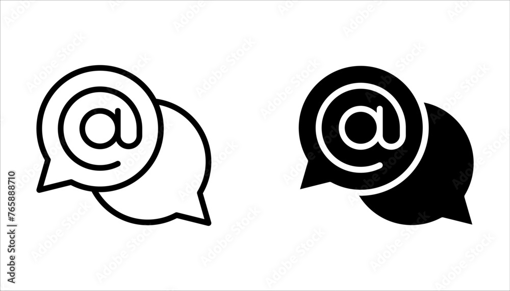 Arroba sign icon set. Contact, email, address symbol isolated on white ...