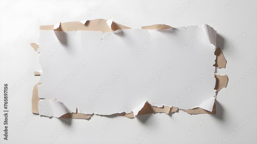 Torn paper form a frame with a copyspace. AI generated image, ai. note ...