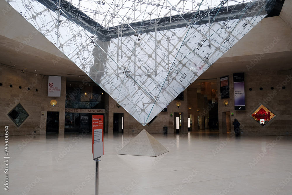 Paris, France - March 10, 2024. Interior of the Louvre Museum, France's ...