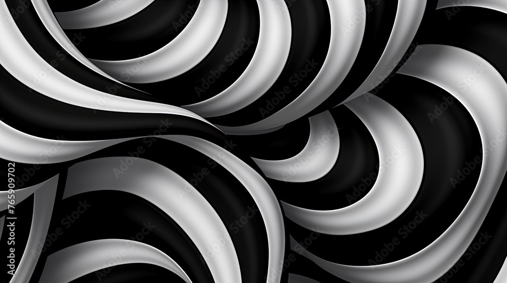 Black and white design. Pattern with optical illusion. Fabric with wavy ...