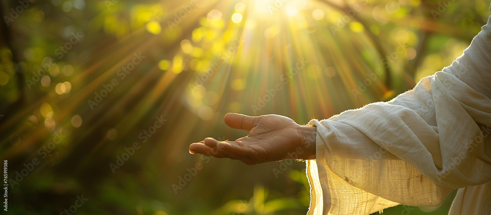 Jesus reaching out his hand against dark background Resurrected Jesus ...
