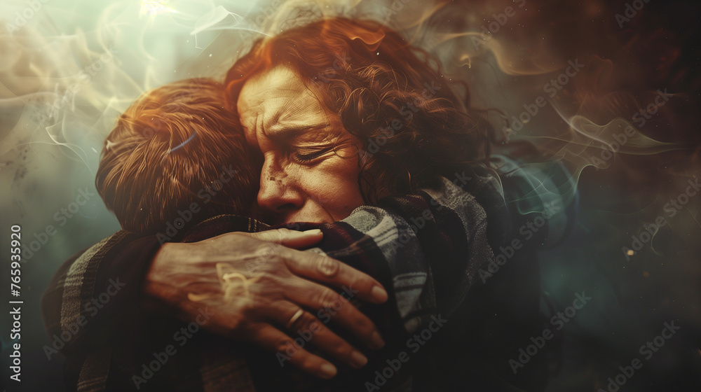 Recovery Embrace: Emotional Moment of Hug Between Recovering Individual ...