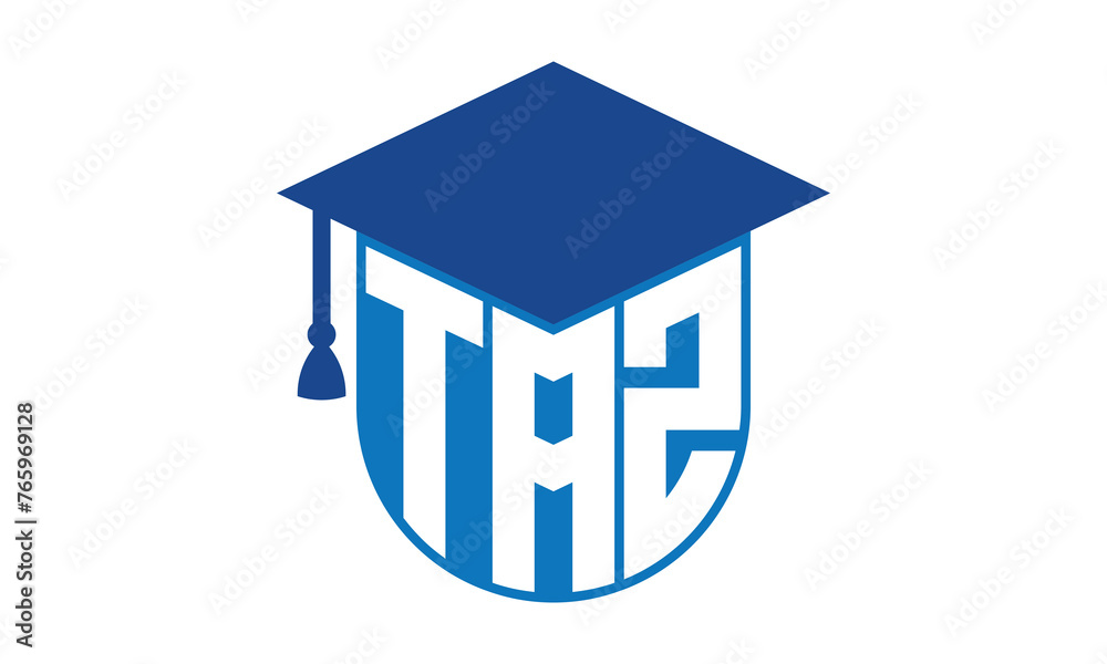 TAZ initial letter academic logo design vector template. school college ...