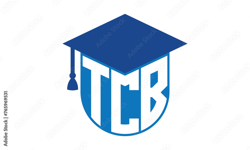 TCB initial letter academic logo design vector template. school college ...