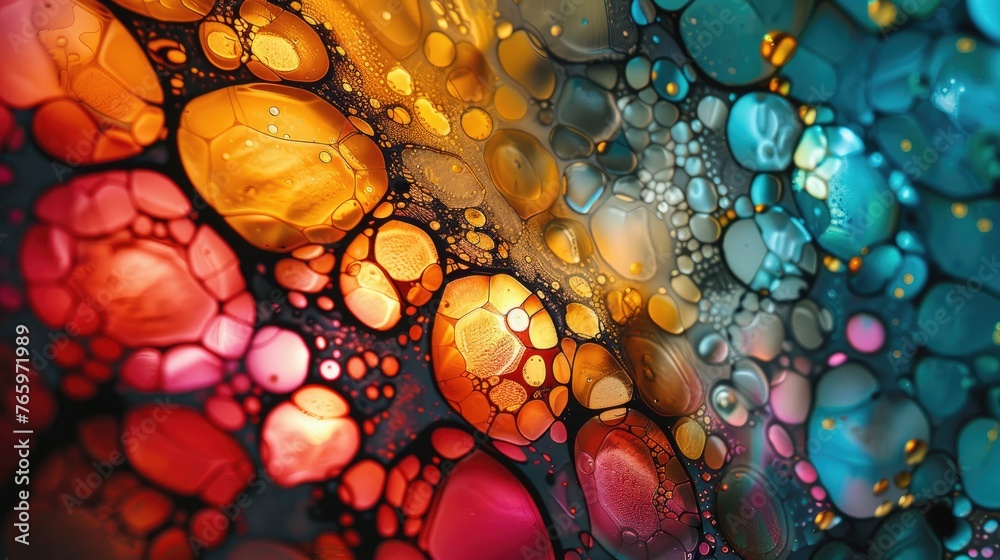 A highly magnified microscope slide revealing the complex molecular ...