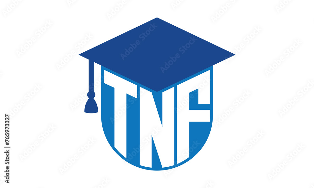 TNF initial letter academic logo design vector template. school college ...