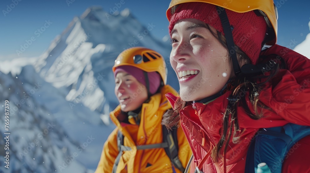 Ilustração do Stock: Teamwork. two mountain climbers helping each other ...