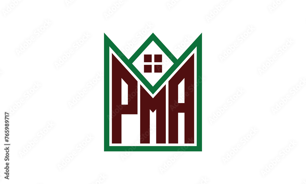 PMA initial letter builders real estate logo design vector ...