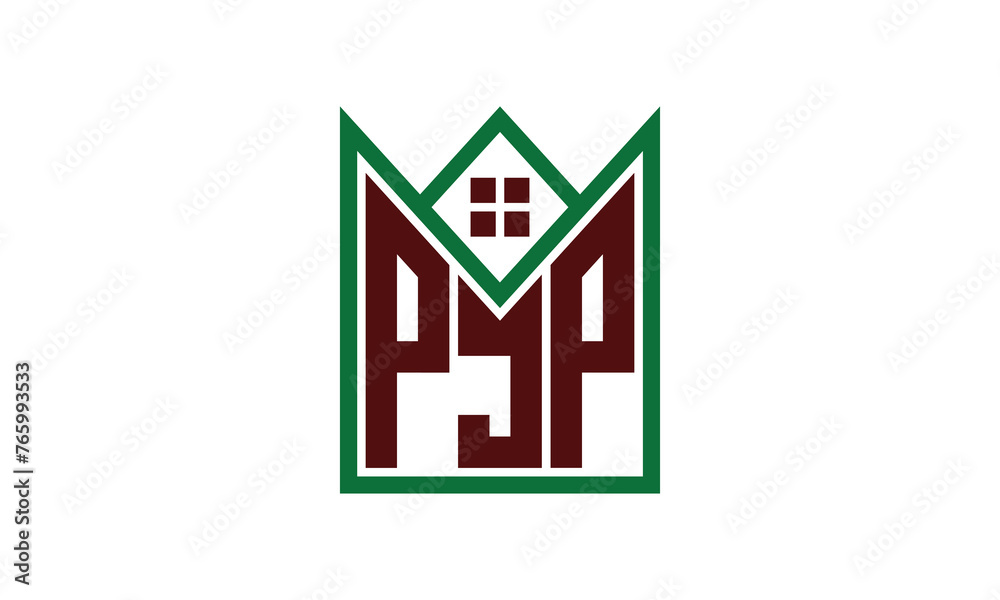 PJP initial letter builders real estate logo design vector ...