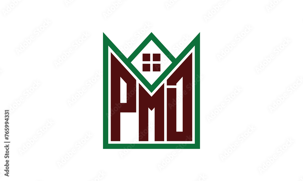 PMD initial letter builders real estate logo design vector ...