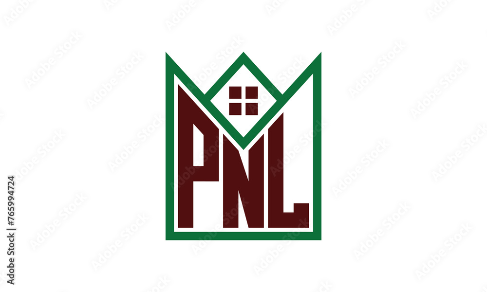 PNL initial letter builders real estate logo design vector ...