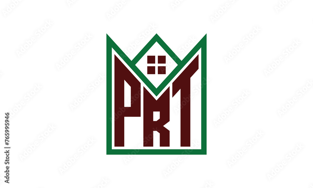 PRT initial letter builders real estate logo design vector ...