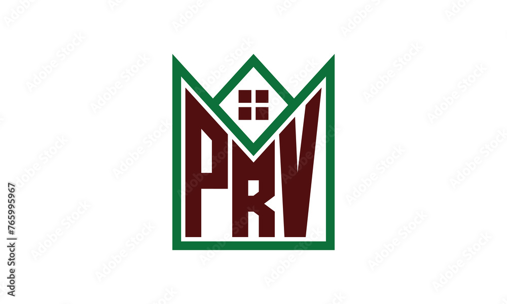 PRV initial letter builders real estate logo design vector ...