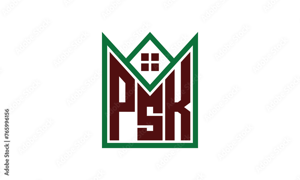 PSK initial letter builders real estate logo design vector ...