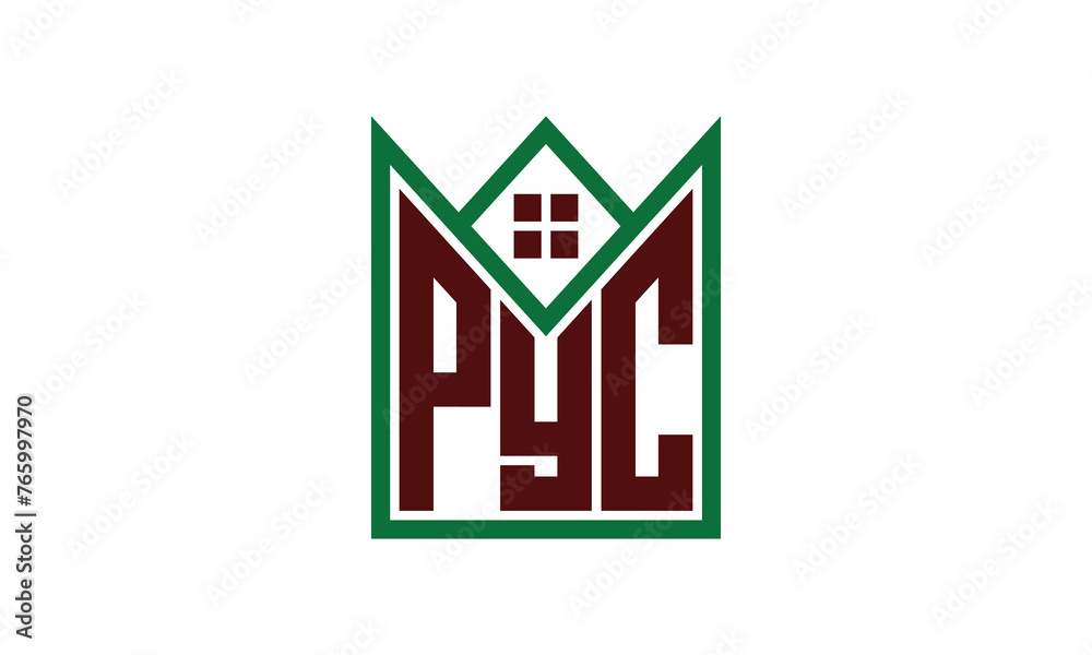 PYC initial letter builders real estate logo design vector ...