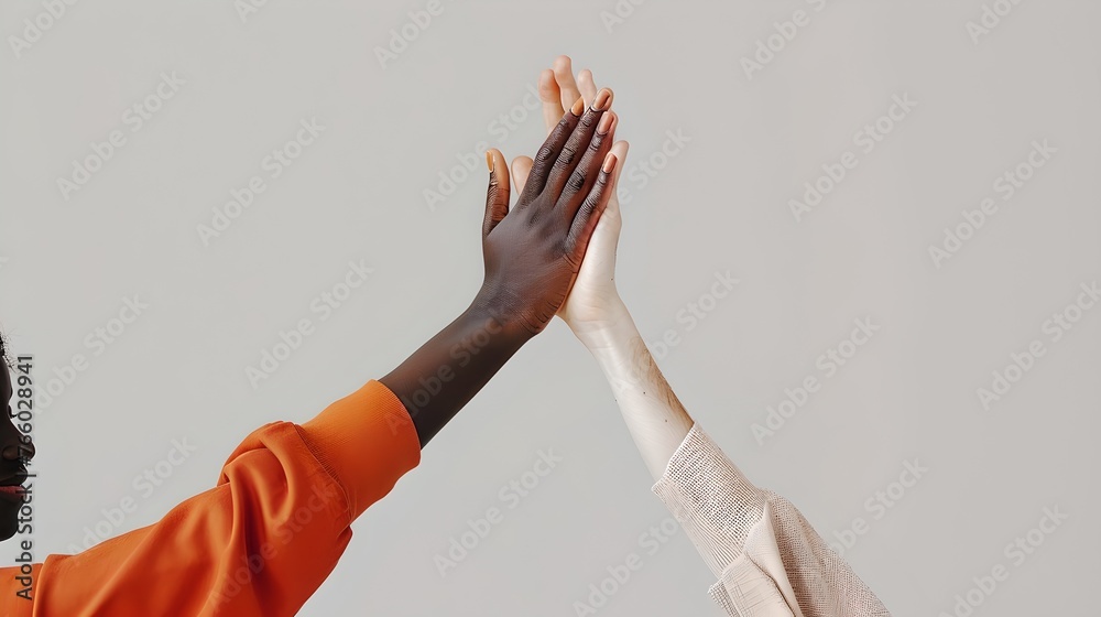 Unity in Diversity, Two Hands High-Five, Symbolizing Friendship and ...