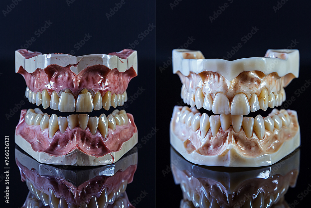 Before and after comparison of dental prosthetics treatment ...