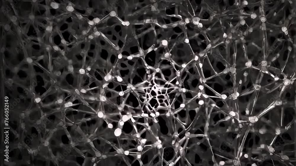 Macro photography featuring a complex structure of interconnected ...