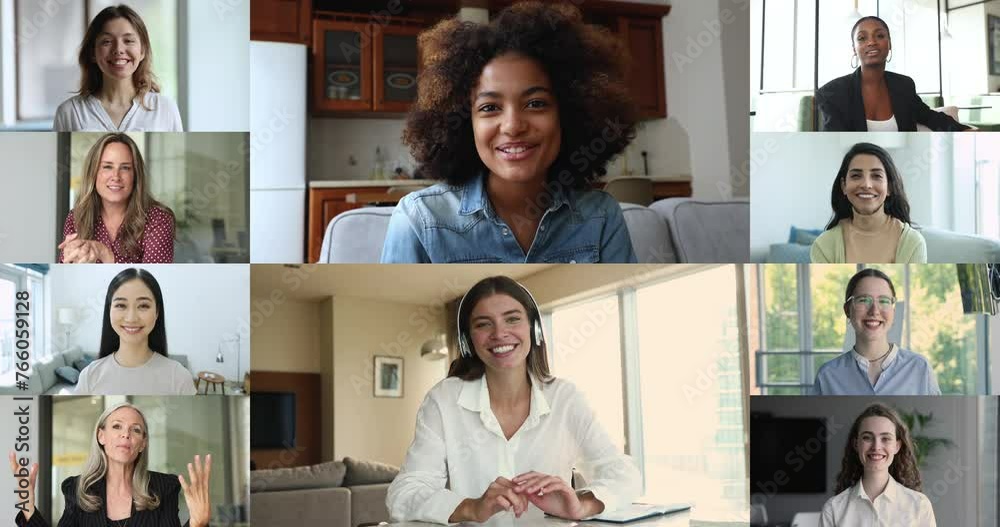 Vidéo Stock Young and mature attractive multiethnic women head shot ...