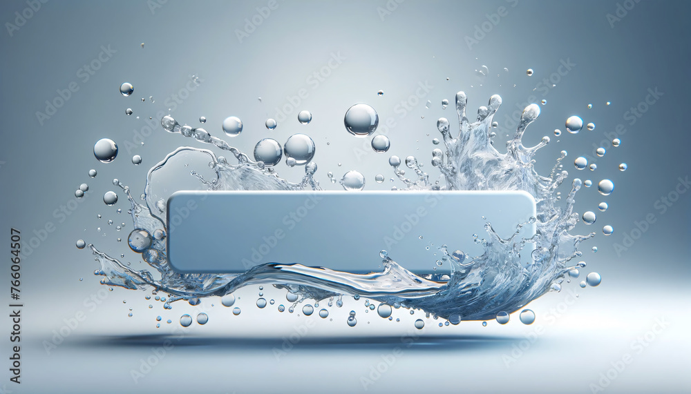 3D Water Splash Banner with Central Free Space Stock Illustration ...