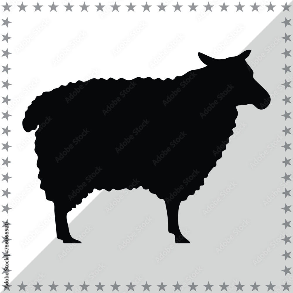 Vetor de Sheep Silhouette, cute Sheep Vector Silhouette, Cute Sheep ...