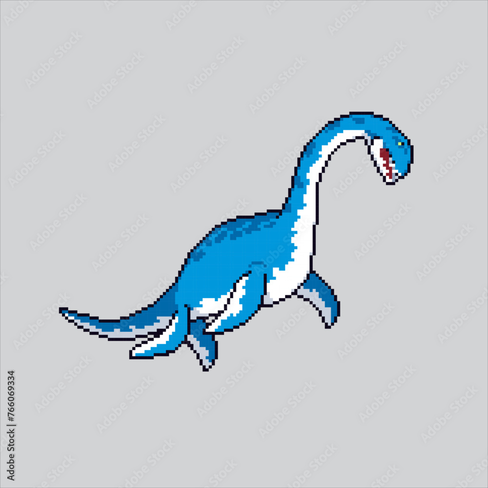 Pixel art illustration Elasmosaurus. Pixelated Elasmosaurus ...