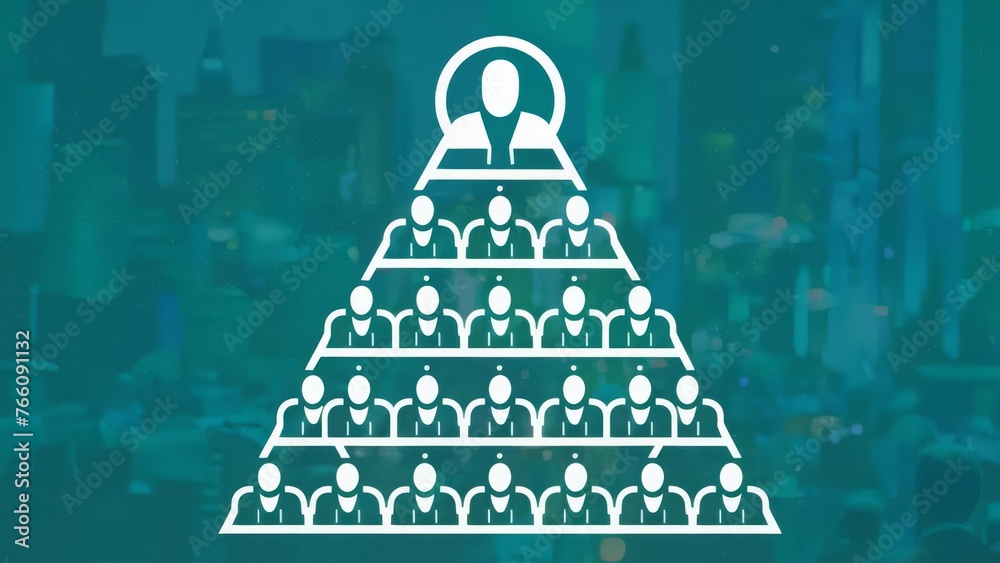 hierarchical marketing with a visual representation depicting a ...