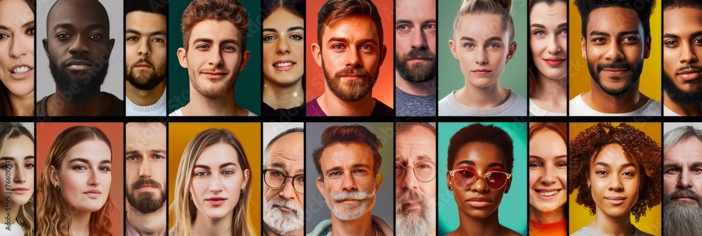 Collage of faces showing a range of ethnicities, emotions, and beauty ...