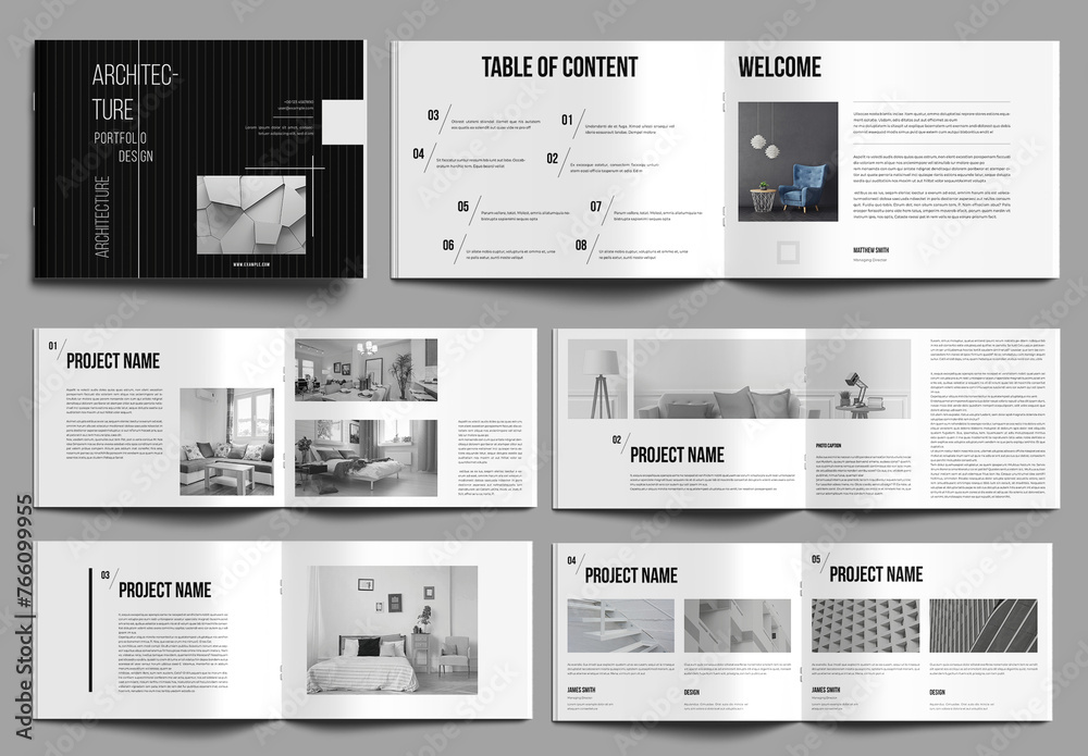 Modello Stock Architecture Portfolio Brochure Landscape | Adobe Stock