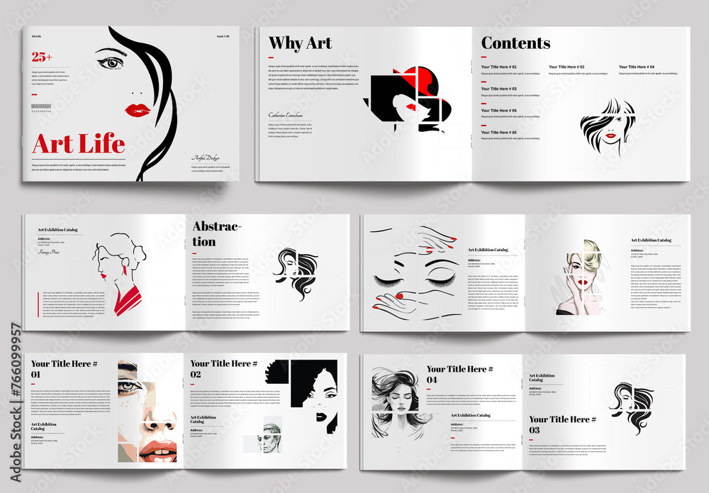 Art Exhibition Template Catalog Design Layout Stock Template | Adobe Stock