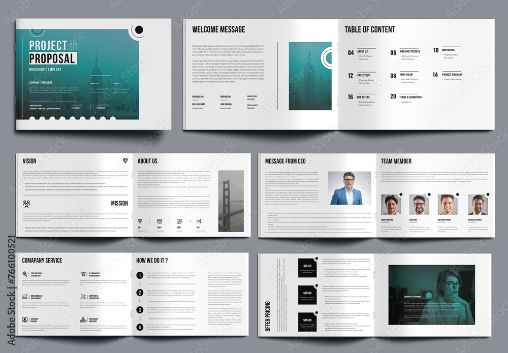 Project Proposal Landscape Layout Stock Template | Adobe Stock