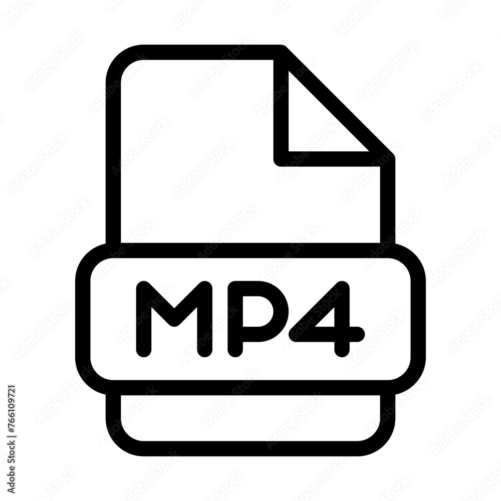 Mp4 File Icon. Type Files Sign outline symbol Design, Icons Format Type ...