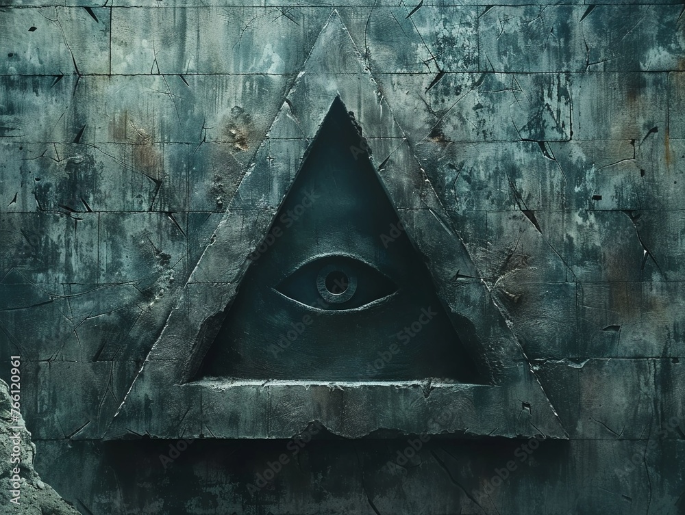 Zoom in on a cryptic symbol or insignia in a scene, leaving room for ...