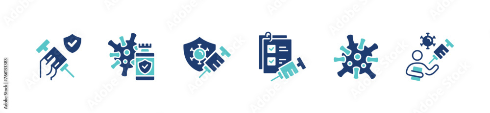 vaccination coronavirus with syringe icon set medicals virus immunity ...