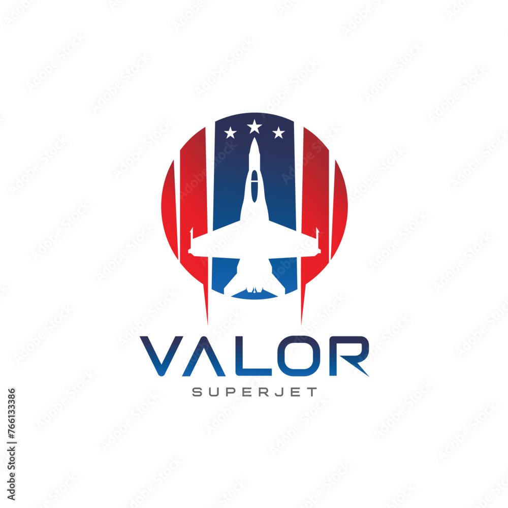 Hornet Jet F-18 logo design with US flag accent logo design Stock ...