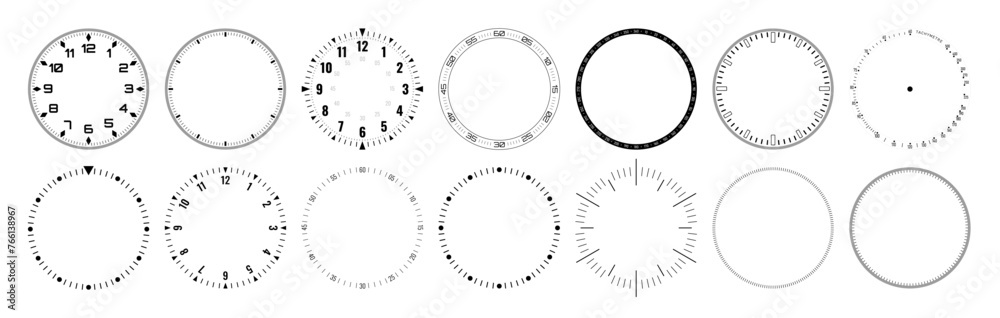 Mechanical Clock Style Smartwatch Faces Bezel Designs. Digital Watch ...